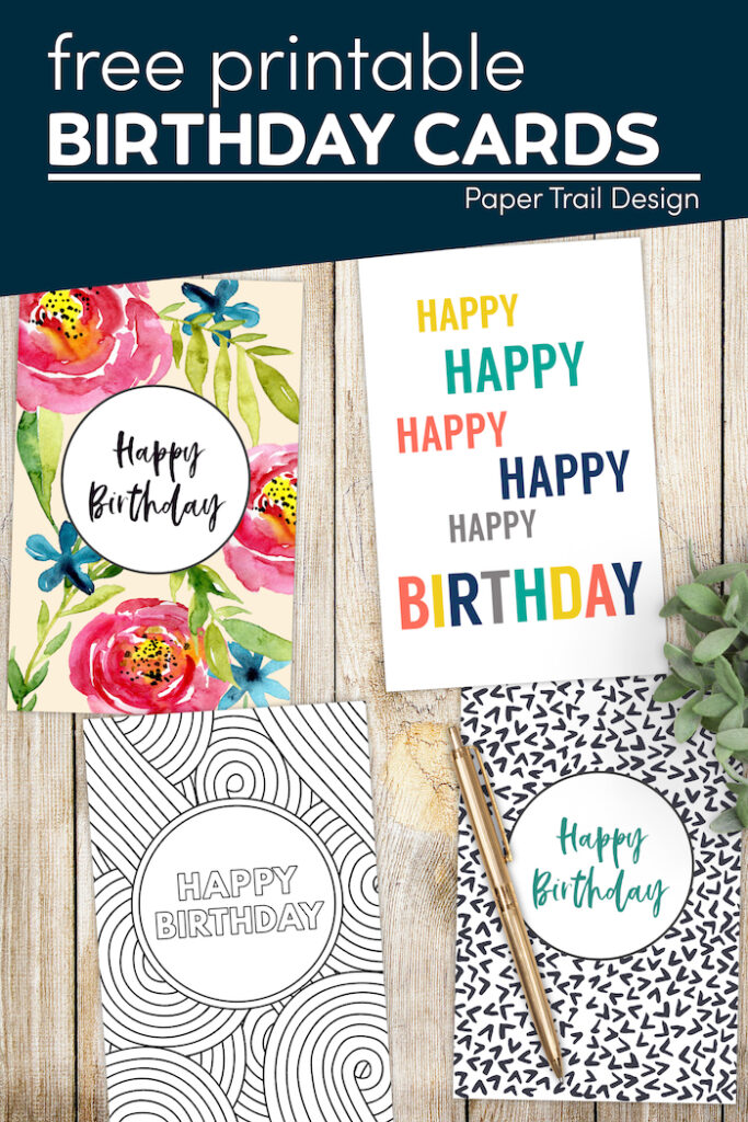 Free Printable Birthday Cards - Paper Trail Design