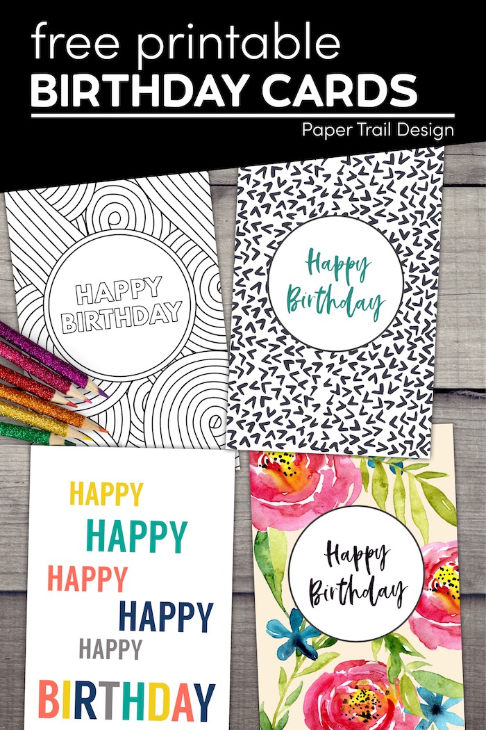 Free Printable Birthday Cards - Paper Trail Design
