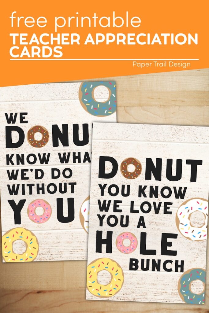 Free Printable Donut Teacher Appreciation Gift Ideas - Paper Trail Design