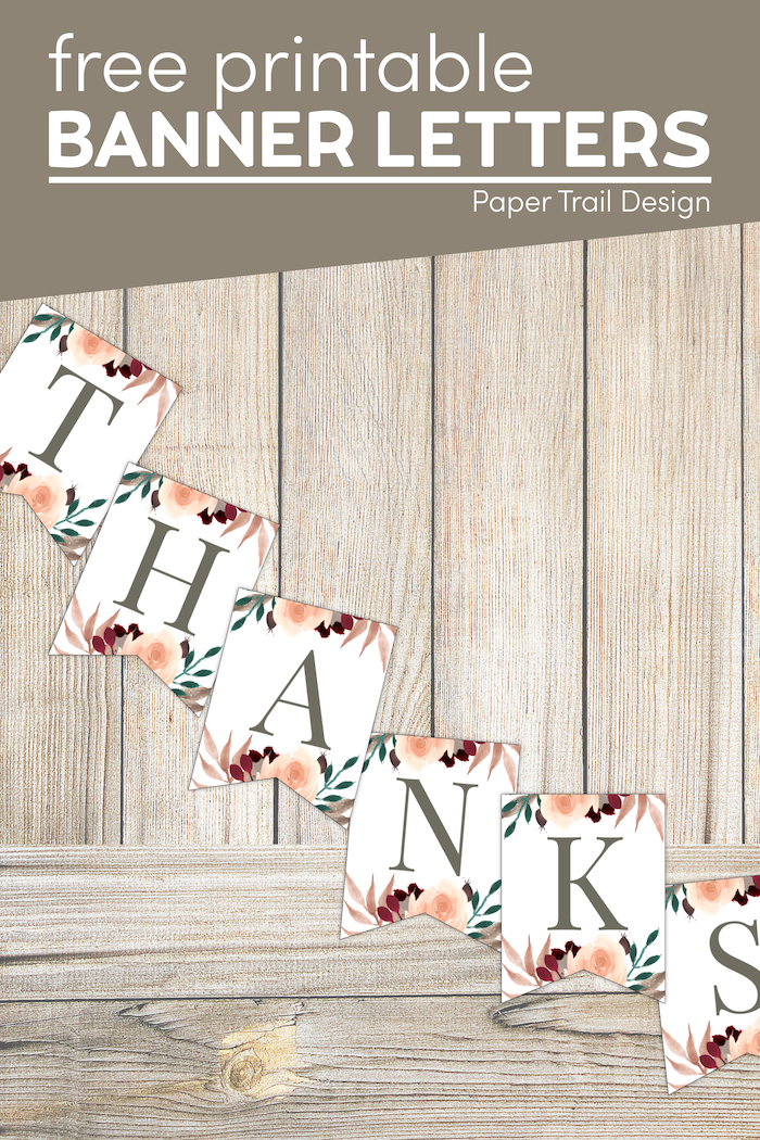 Fall Floral Alphabet Banner Letters Free Printable | Paper Trail Design