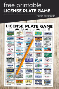 Road Trip License Plate Game Printable - Paper Trail Design