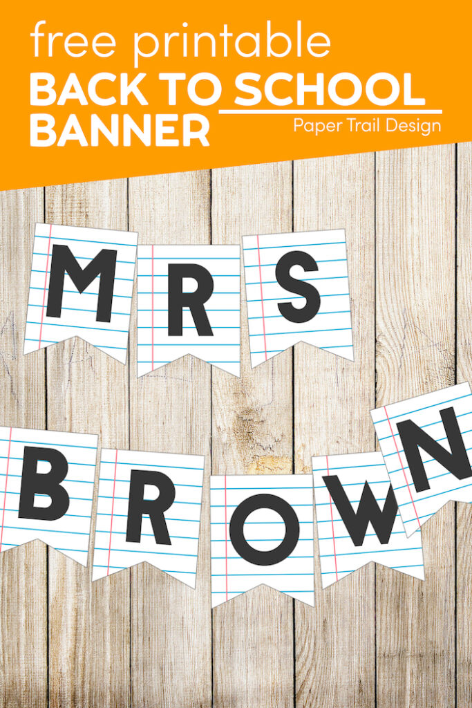 Printable Back to School Banner {Notebook Paper} - Paper Trail Design