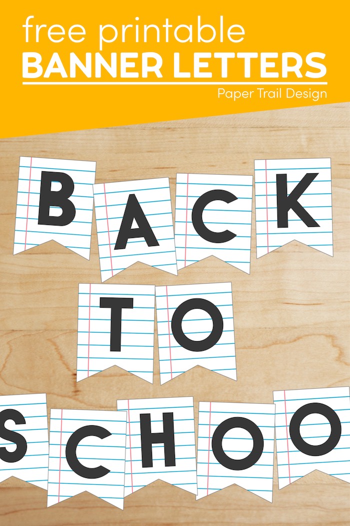Printable Back to School Banner {Notebook Paper} - Paper Trail Design