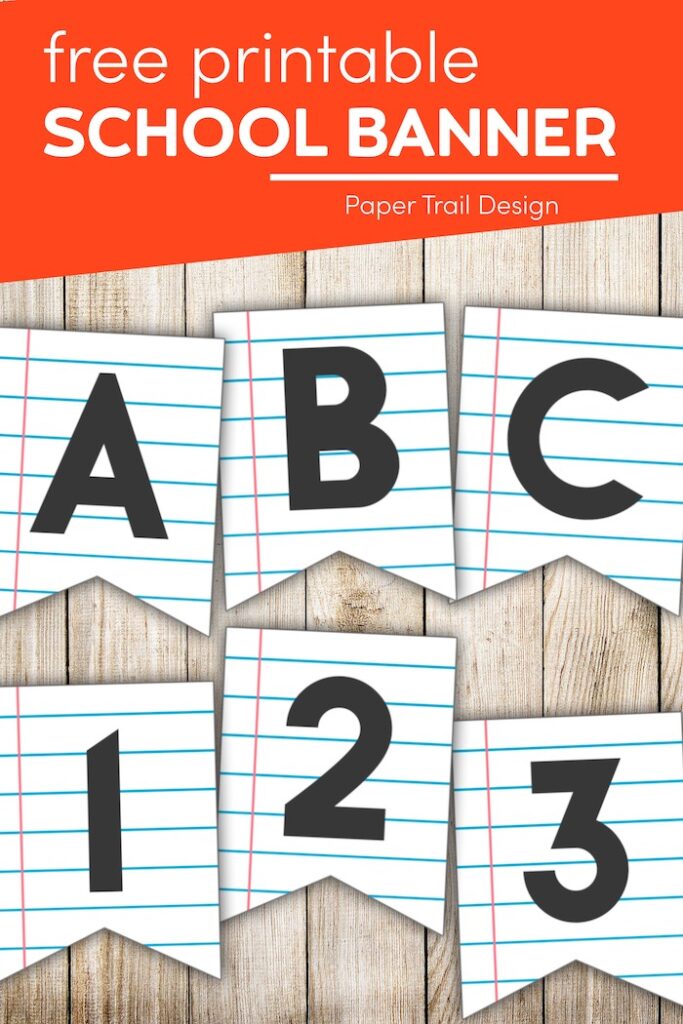 Printable Back to School Banner {Notebook Paper} - Paper Trail Design