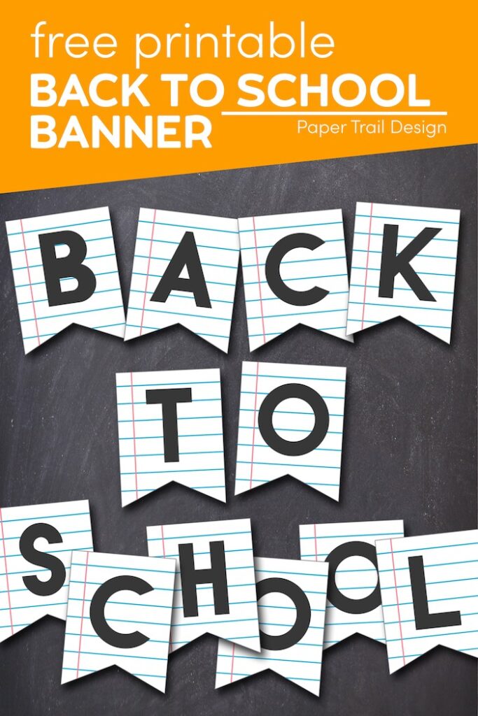 Printable Back to School Banner {Notebook Paper} - Paper Trail Design