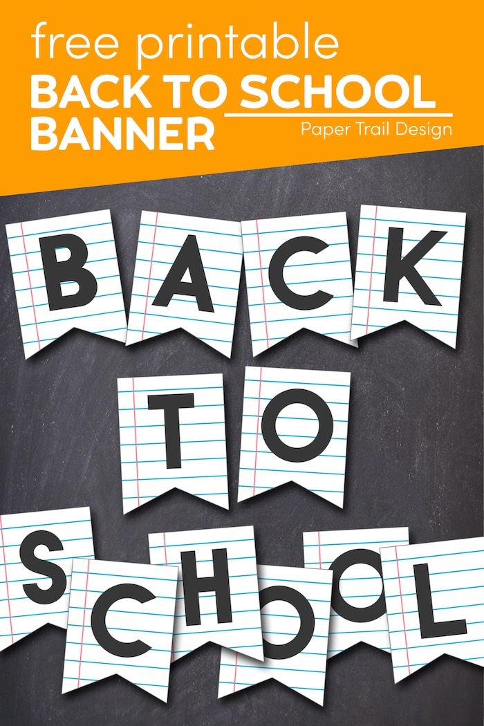 Printable Back to School Banner {Notebook Paper} - Paper Trail Design