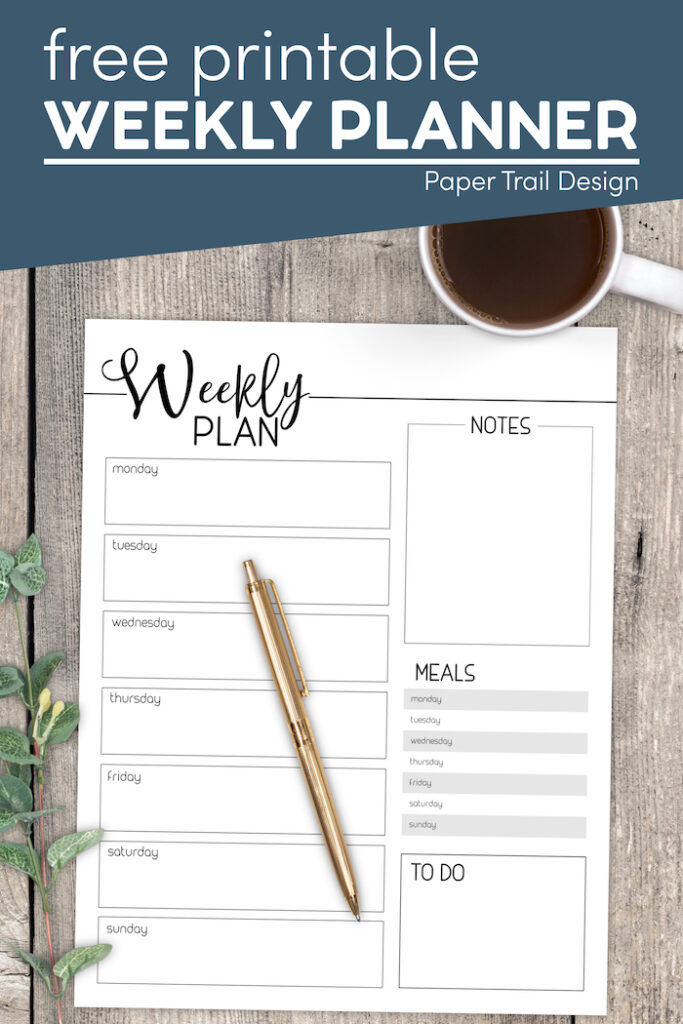 Daily Planner Printable Template Sheets Paper Trail Design