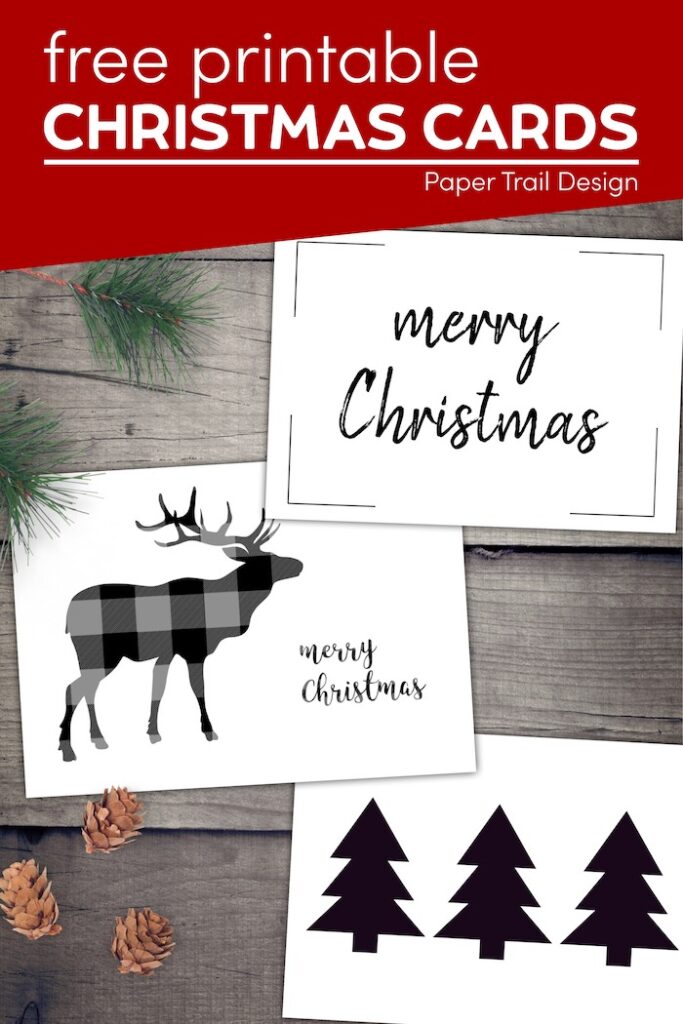 Free Printable Christmas Cards (Basic) - Paper Trail Design