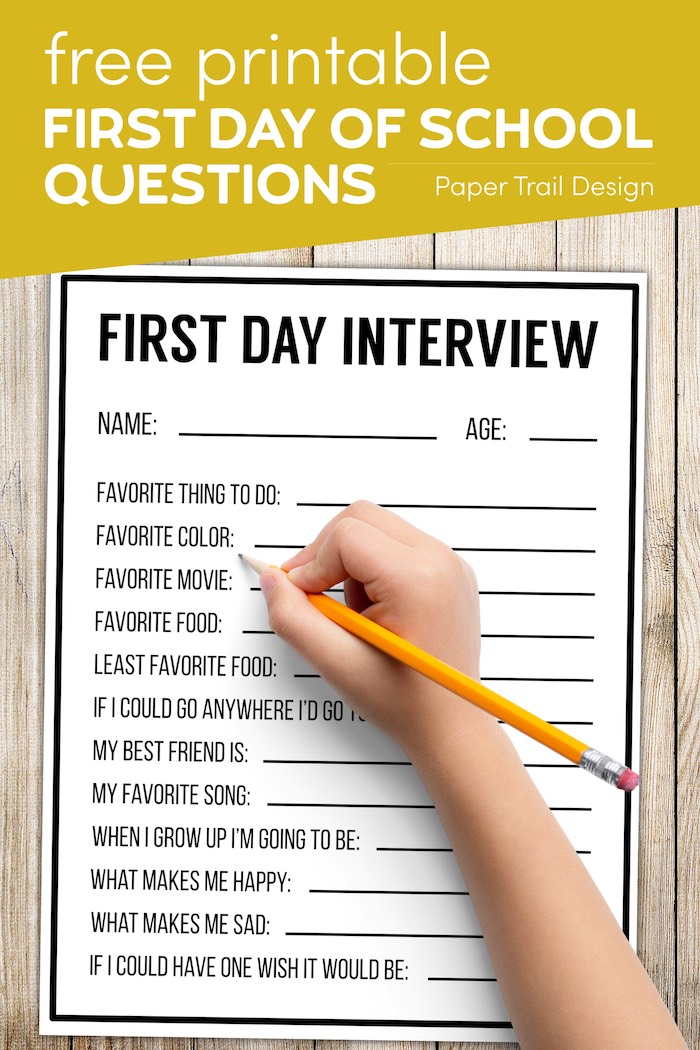 All About Me Printables {Interview Template} - Paper Trail Design
