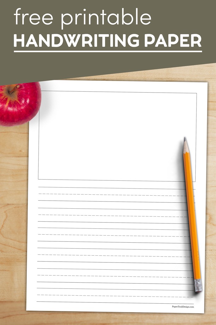 Free Printable Lined Writing Paper with Drawing Box - Paper Trail Design
