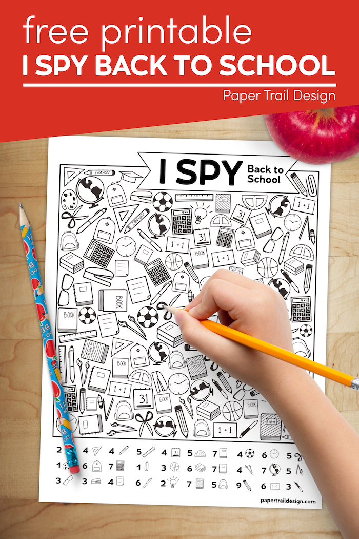 Free Printable I Spy Back to School Activity - Paper Trail Design