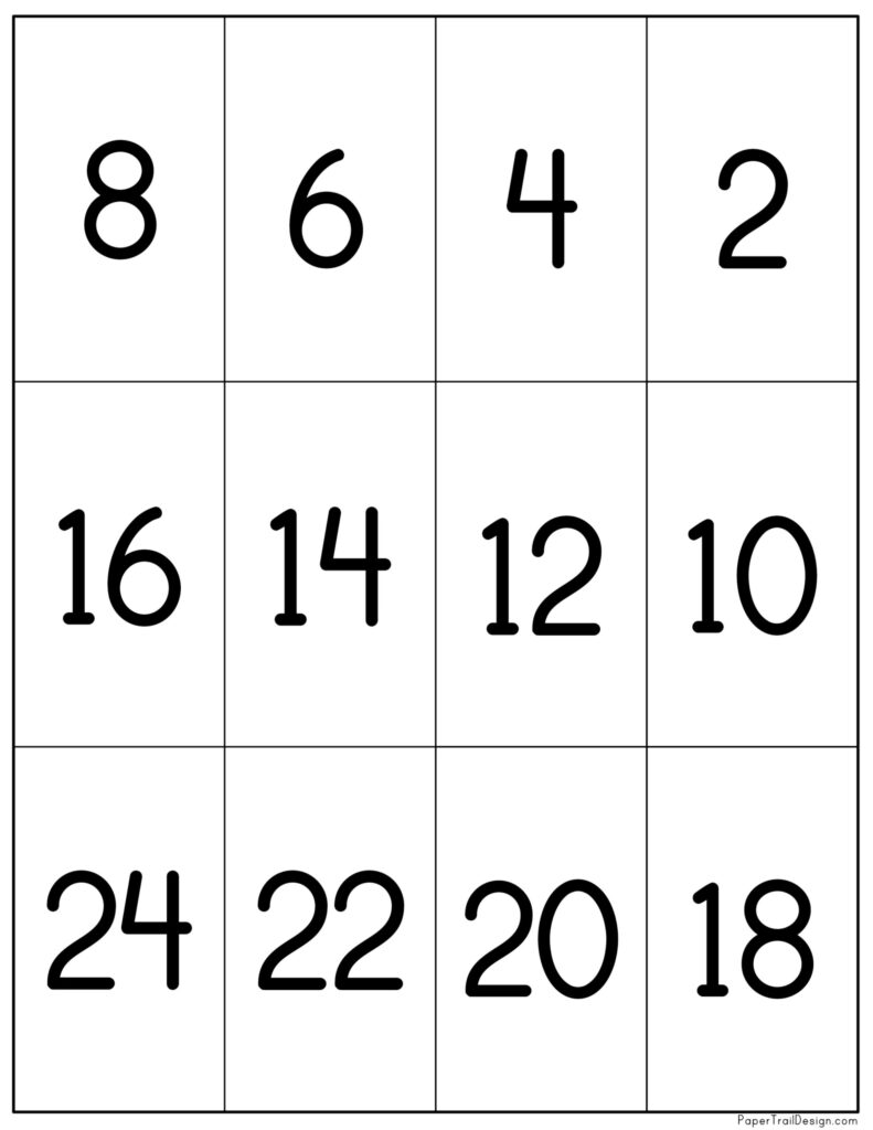 Multiplication Flash Cards Printable - Paper Trail Design