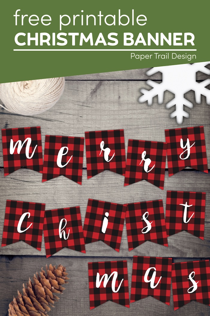 Free Printable Merry Christmas Banner - Paper Trail Design