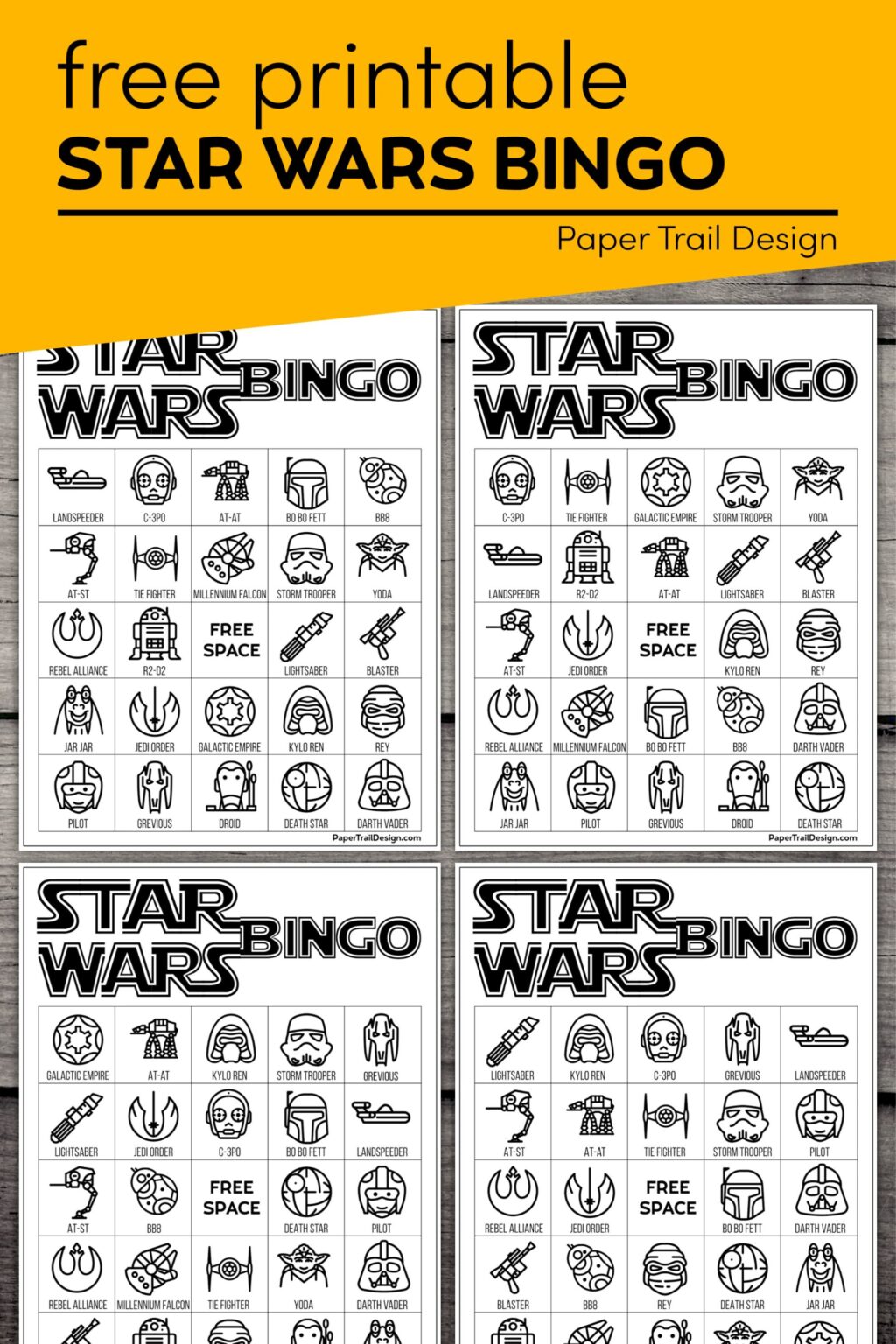 Star Wars Bingo {Free Printable Party Game} - Paper Trail Design