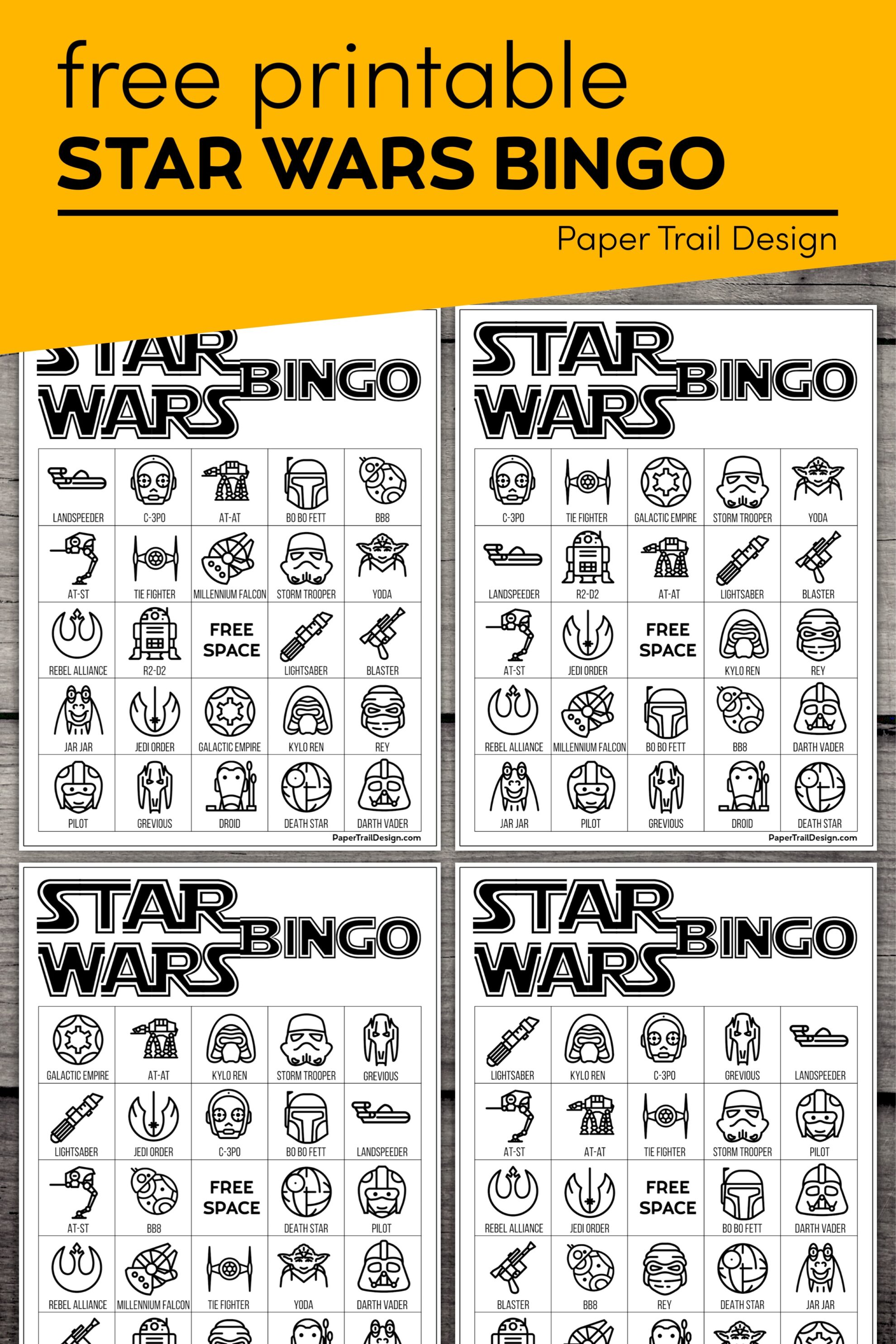 Star Wars Bingo {Free Printable Party Game} - Paper Trail Design