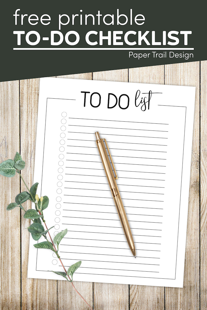 Free Printable To Do Checklist Template - Paper Trail Design