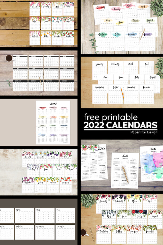 Free Printable 2022 Calendars - Paper Trail Design