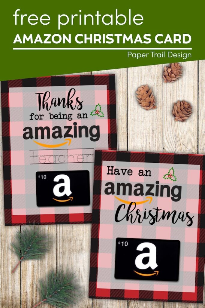 Printable Christmas Gift Card Holders for Amazon - Paper Trail Design