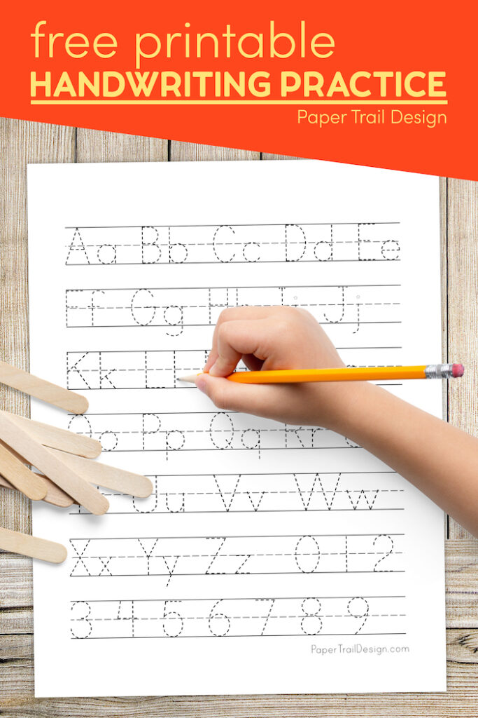 Free Printable Alphabet Handwriting Practice Sheets - Paper Trail Design