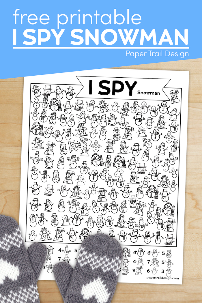 Free Printable I Spy Snowman Activity - Paper Trail Design