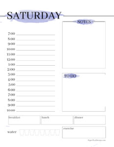 Daily Planner Printable - Watercolor - Paper Trail Design