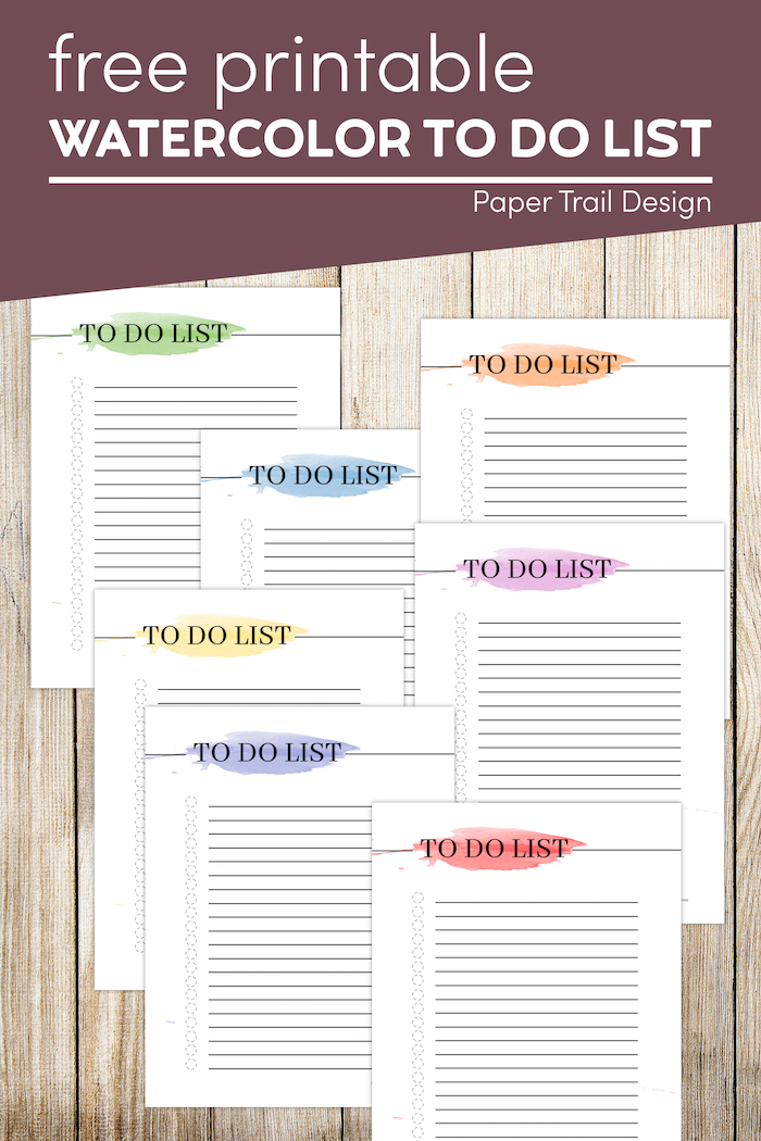 Watercolor To Do List Printable - Paper Trail Design