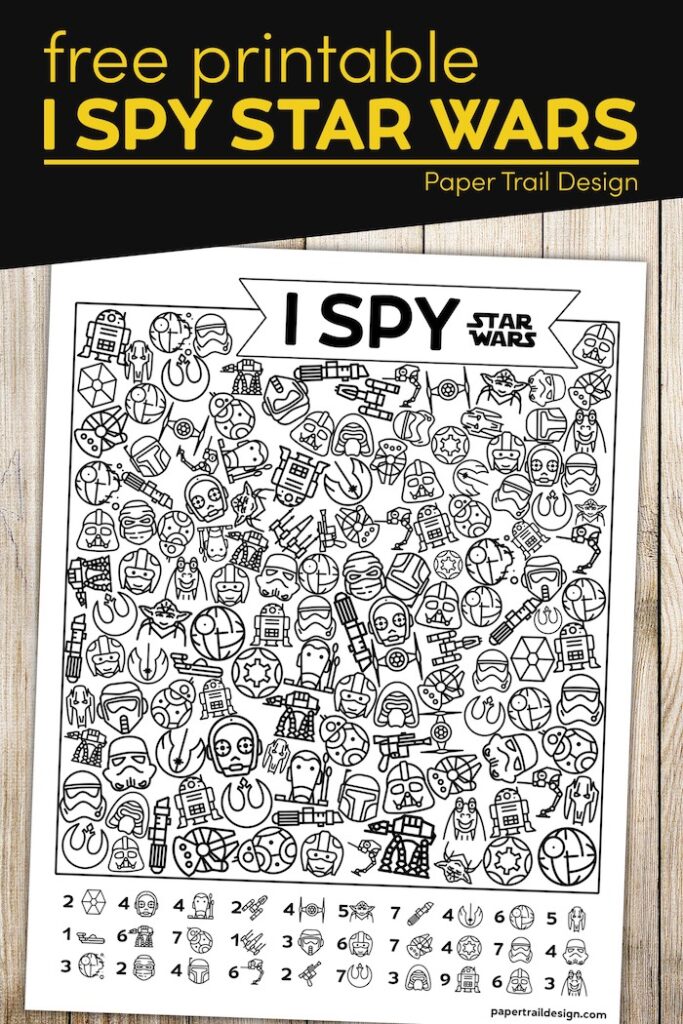 Free Printable Star Wars I Spy {Party Game} - Paper Trail Design
