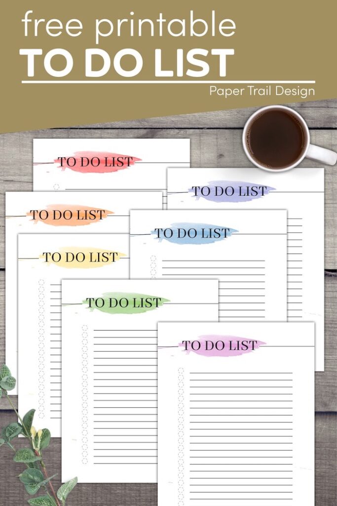 Watercolor To Do List Printable - Paper Trail Design