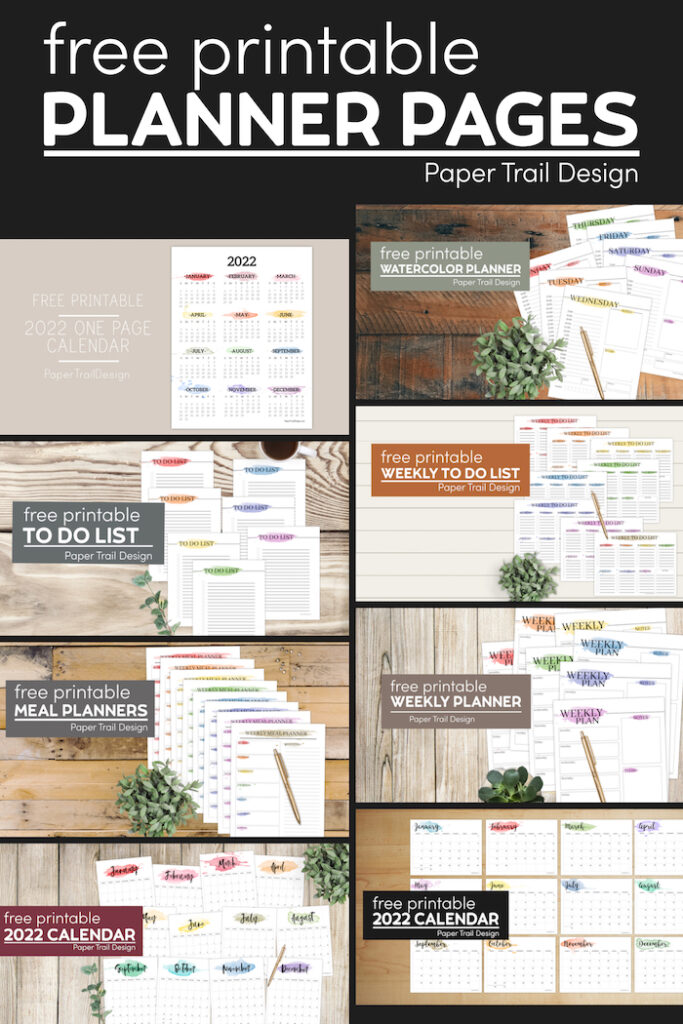 Free Printable Planner Pages - Watercolor Design - Paper Trail Design