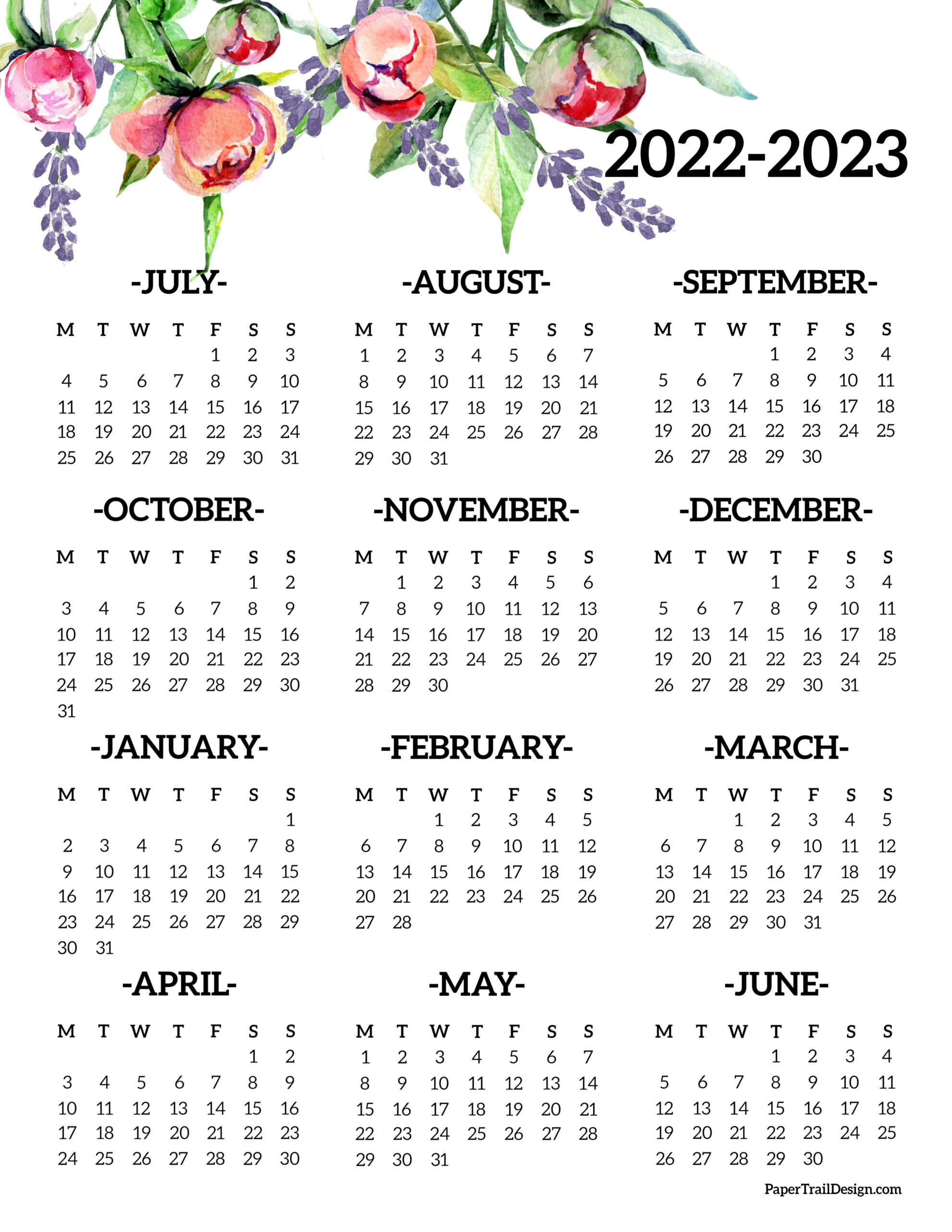 Split Year Calendars 2022 2023 July To June Pdf Templates Split Year 
