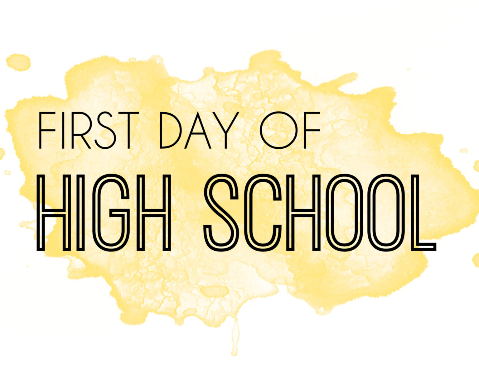 First Day of School Sign Printable - Watercolor - Paper Trail Design