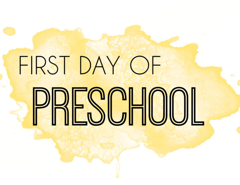 First Day of School Sign Printable - Watercolor - Paper Trail Design