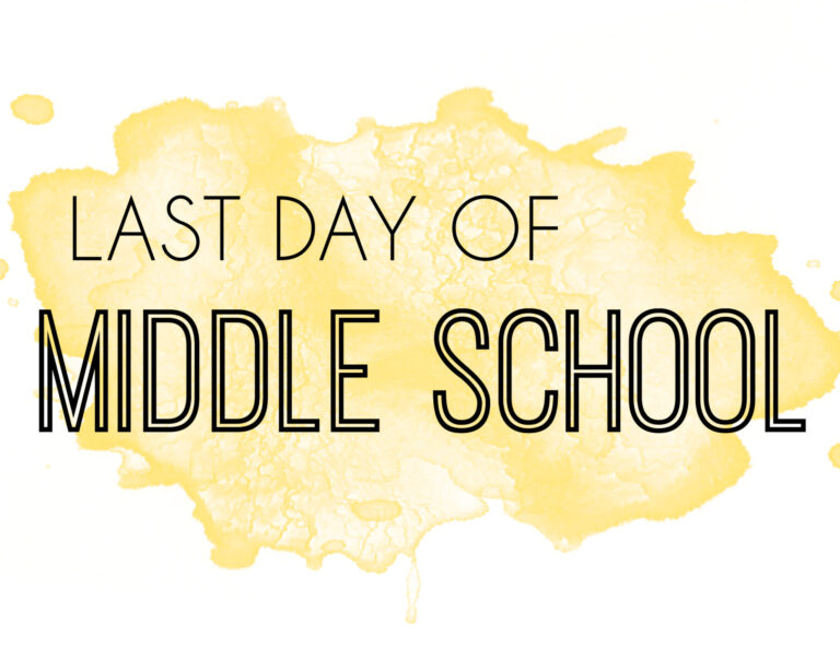Last Day of School Sign Printable - Watercolor - Paper Trail Design