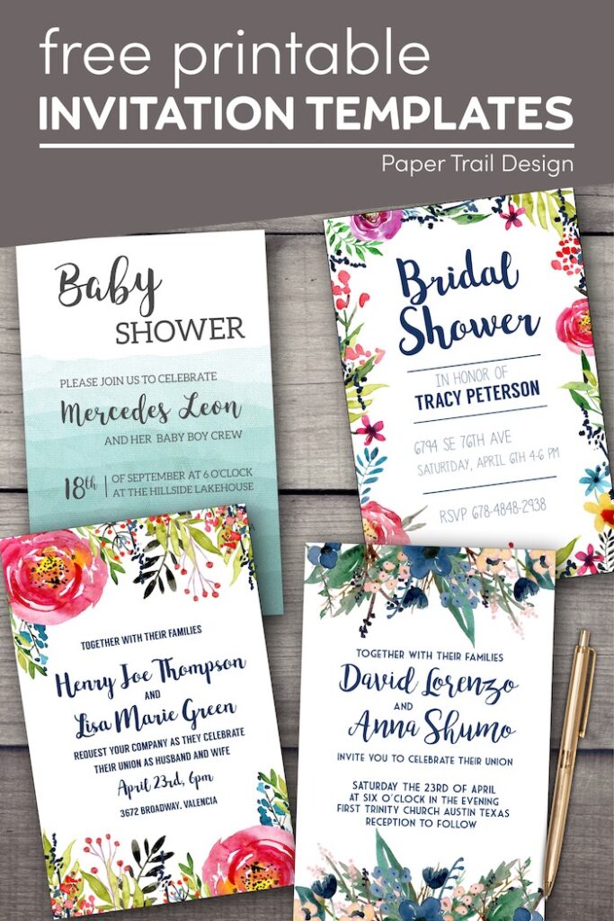 Party Invitation Templates Free Printables - Paper Trail Design