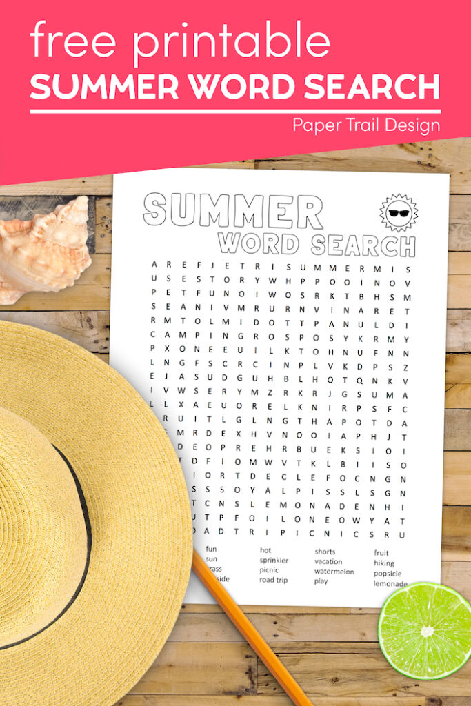 Summer Word Search Printable - Paper Trail Design