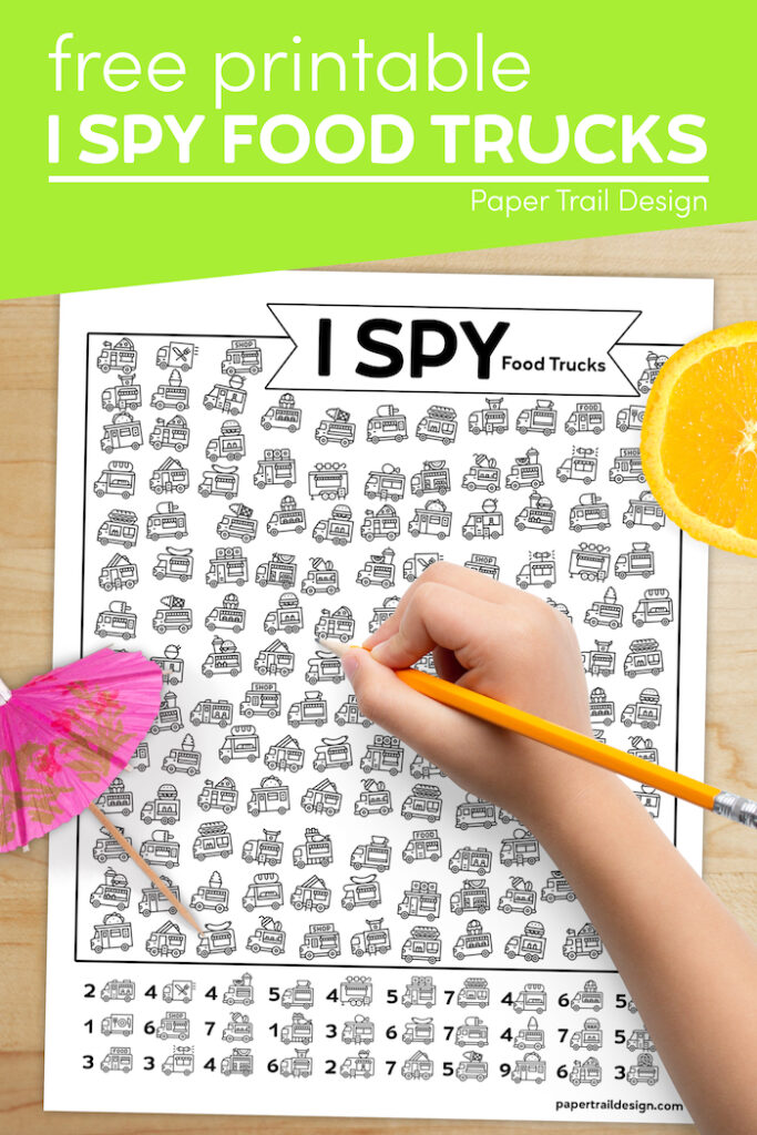 Free Printable I Spy Food Trucks Activity - Paper Trail Design