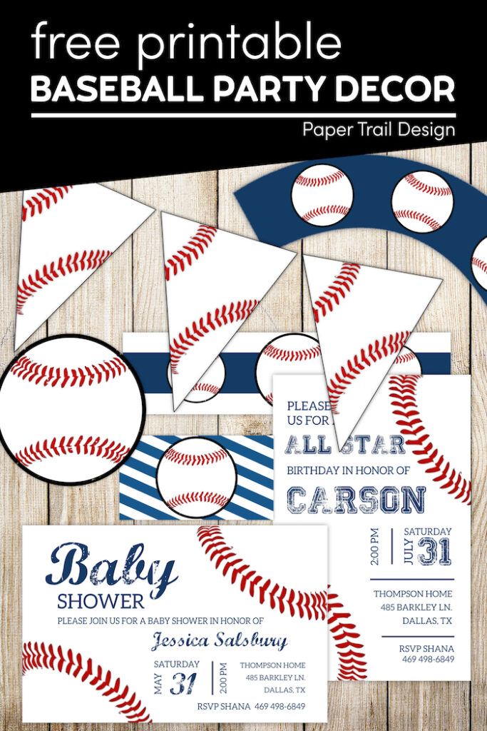 Free Baseball Printables {Baseball Party Decorations} - Paper Trail Design