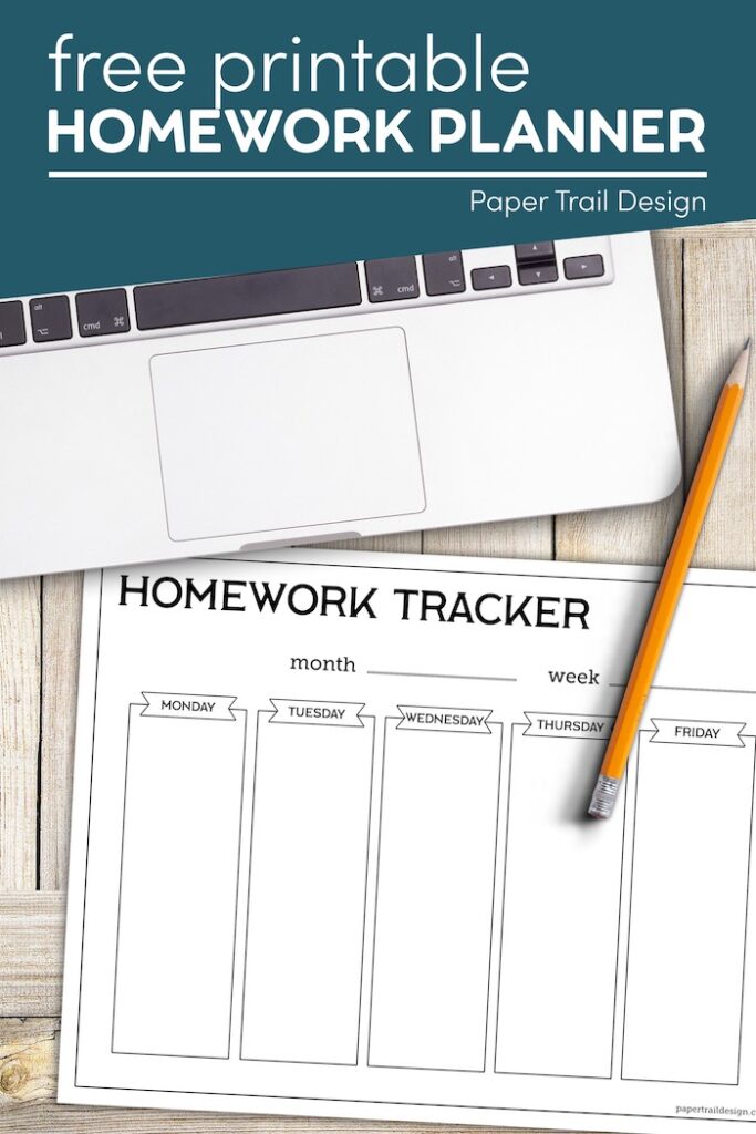 Free Printable Student Homework Planner Template - Paper Trail Design