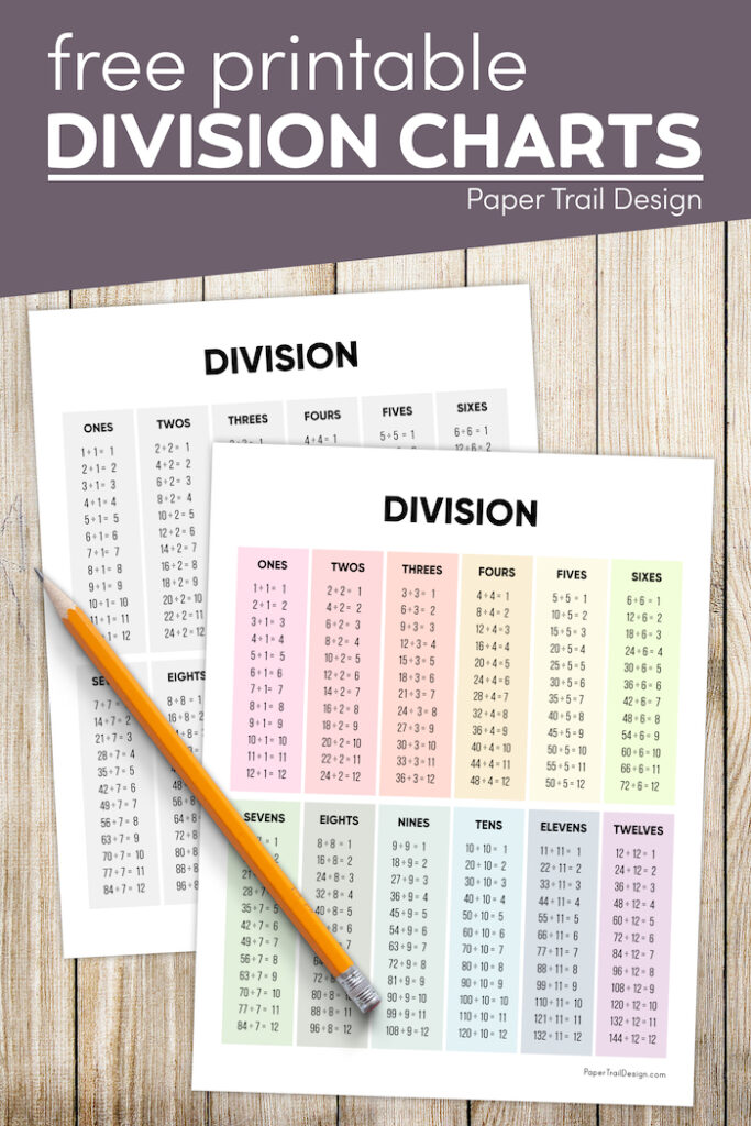 Division Chart Printable - Paper Trail Design