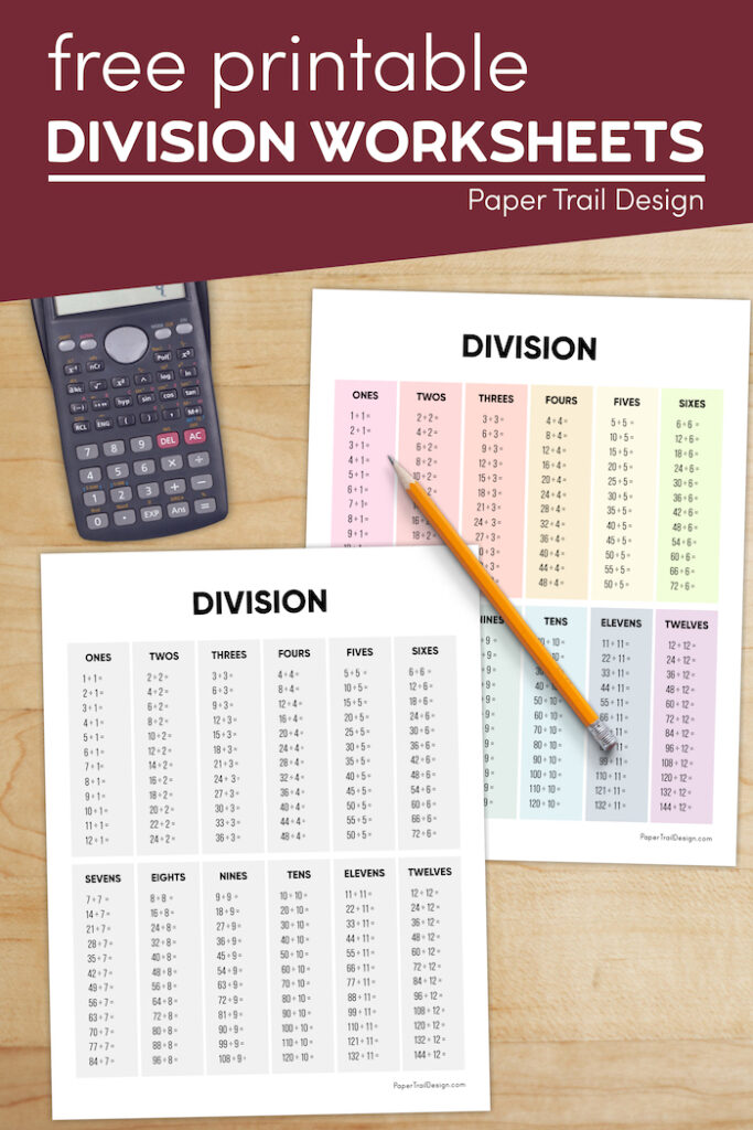 Division Chart Printable - Paper Trail Design