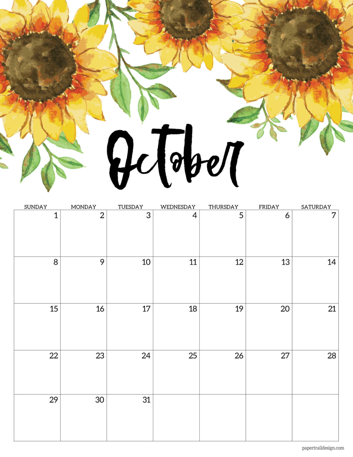 Free Printable Calendar 2023 - Floral - Paper Trail Design