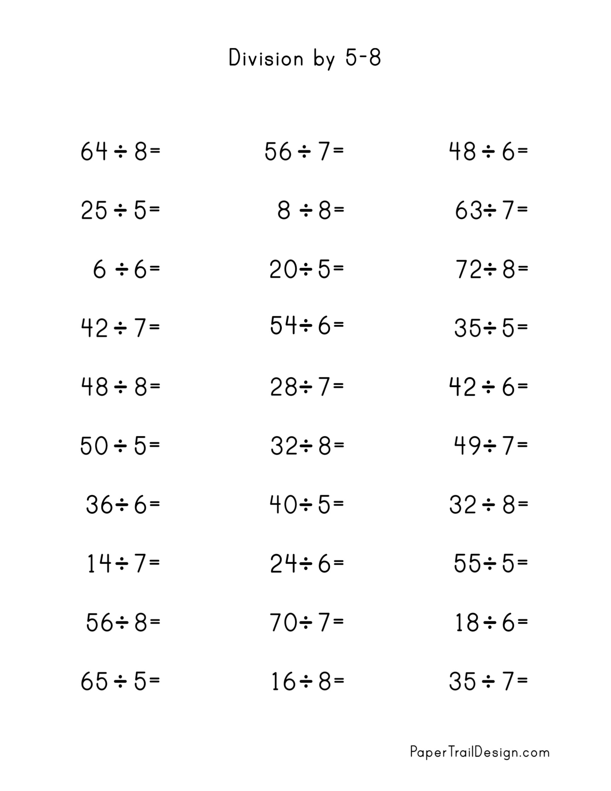 Times Tables Division Facts Worksheets Brokeasshome