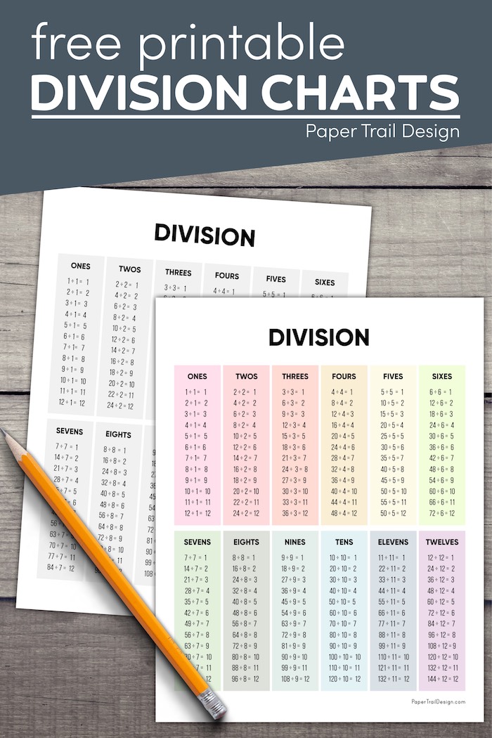 Division Chart Printable - Paper Trail Design