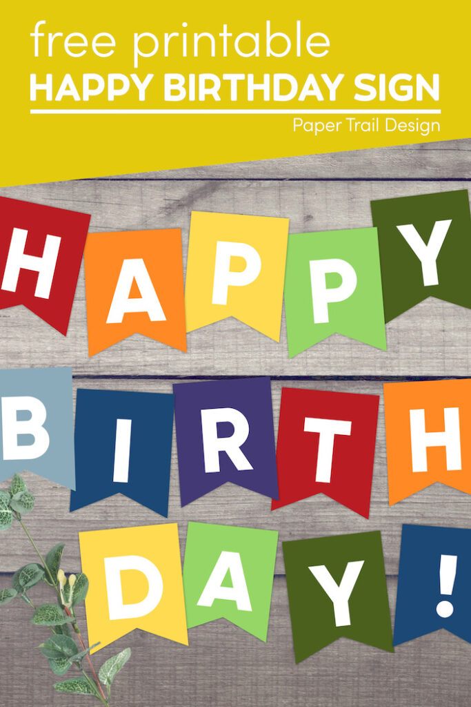 Happy Birthday Sign Printable - Paper Trail Design
