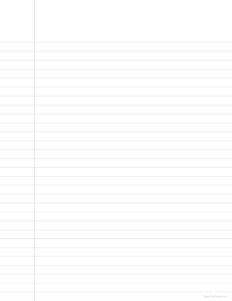 Lined Paper Printable - Paper Trail Design