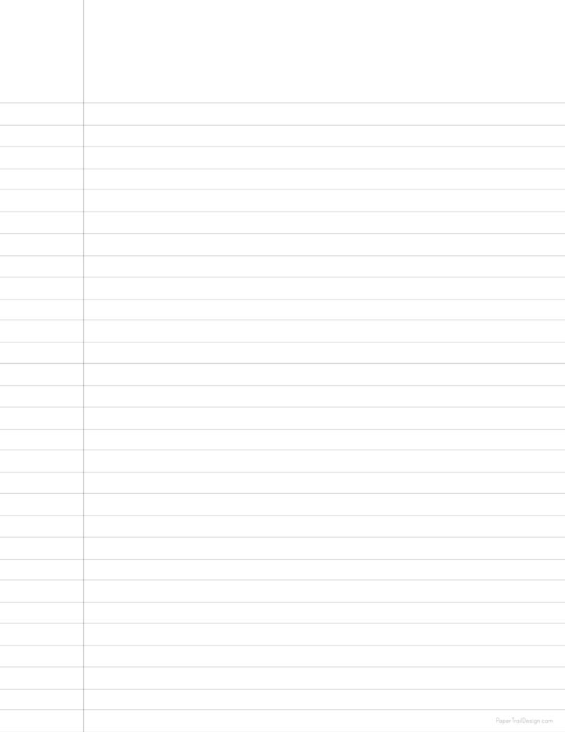 Lined Paper Printable - Paper Trail Design