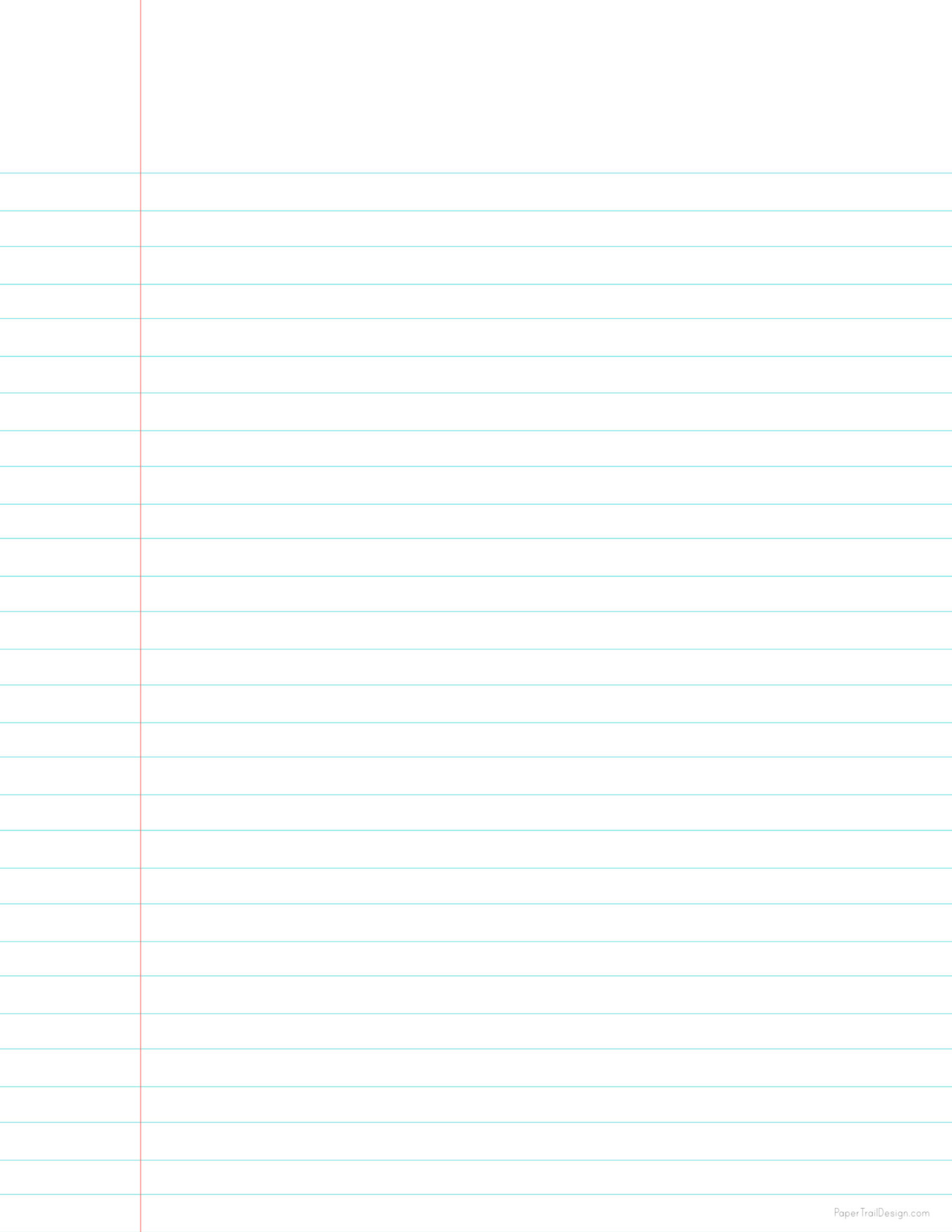 Lined Paper Printable - Paper Trail Design