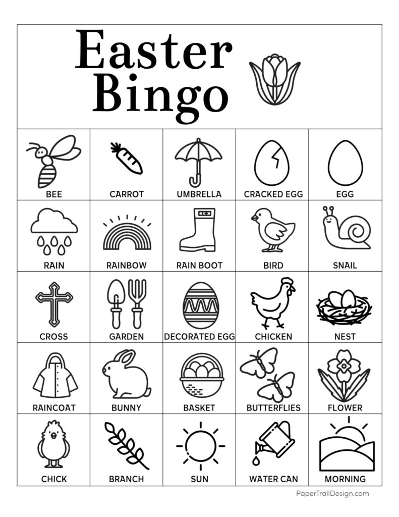 Easter Bingo Printable - Paper Trail Design