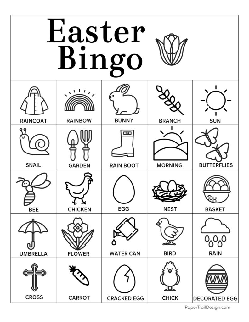 Easter Bingo Printable - Paper Trail Design