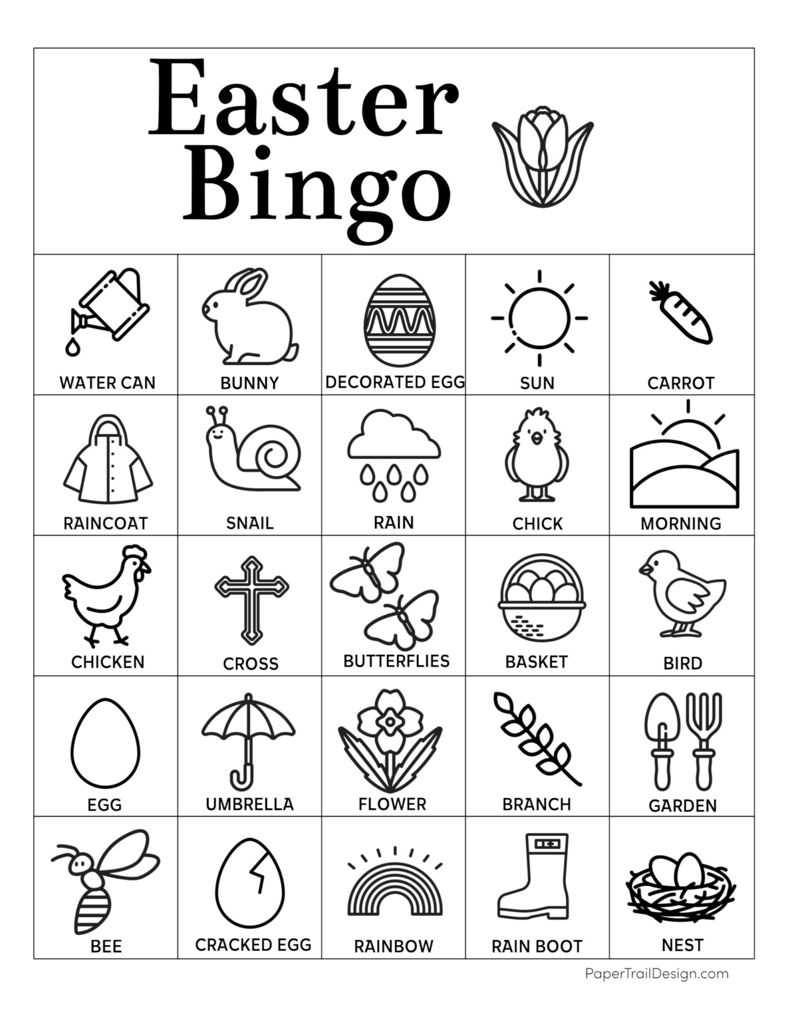 Easter Bingo Printable - Paper Trail Design